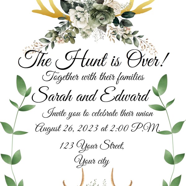The Hunt is Over Invitations - Etsy