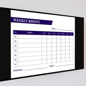 Printable Equestrian Riding Chart: Track Your Days Horseback - Etsy