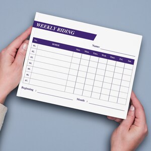 Printable Equestrian Riding Chart: Track Your Days Horseback - Etsy