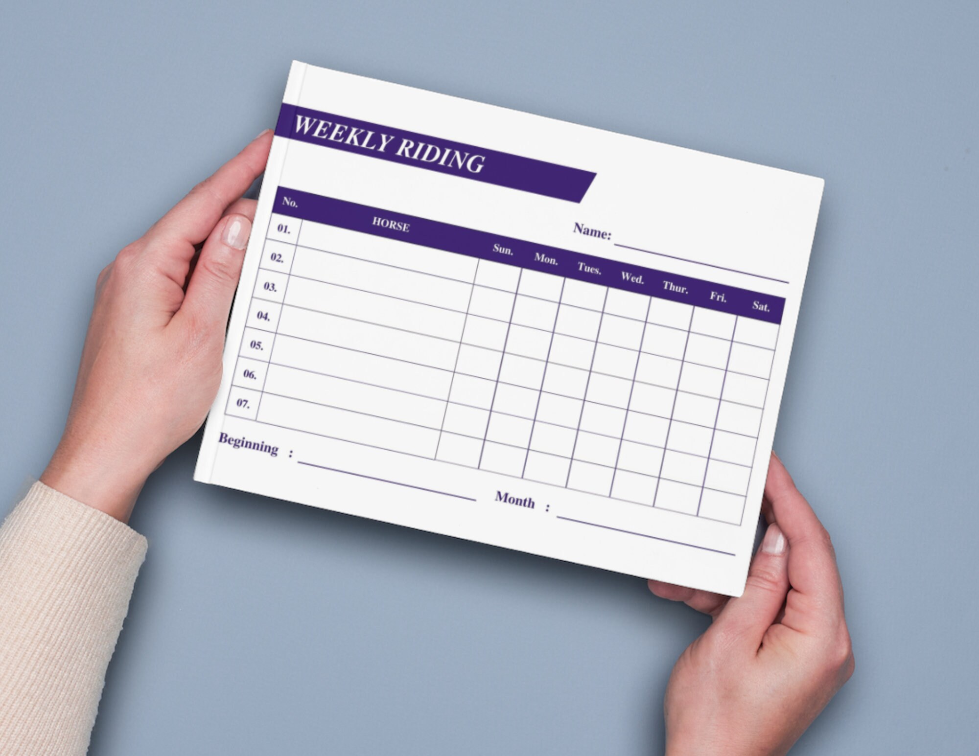 Printable Equestrian Riding Chart: Track Your Days Horseback - Etsy