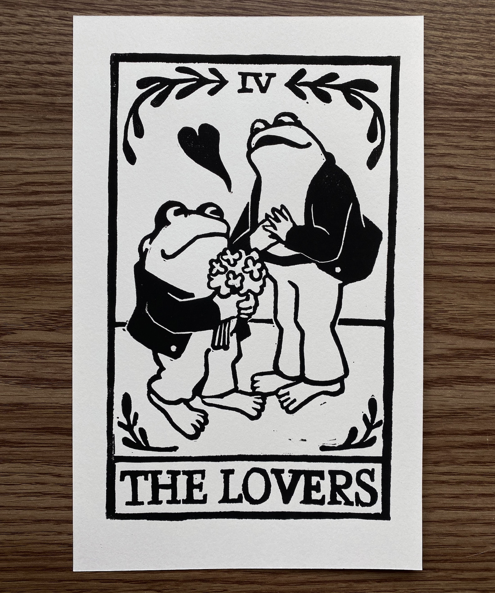 Frog and Toad Lovers Linocut Print - Etsy