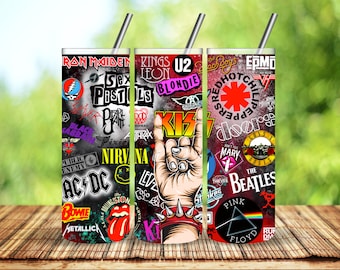 Rock and Roll Chick 20oz Tumbler Wrap Full Sublimation Vinyl Design ...