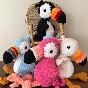 Taco the Toucan (&flamingo) Pattern, Crochet Toucan and Flamingo ...
