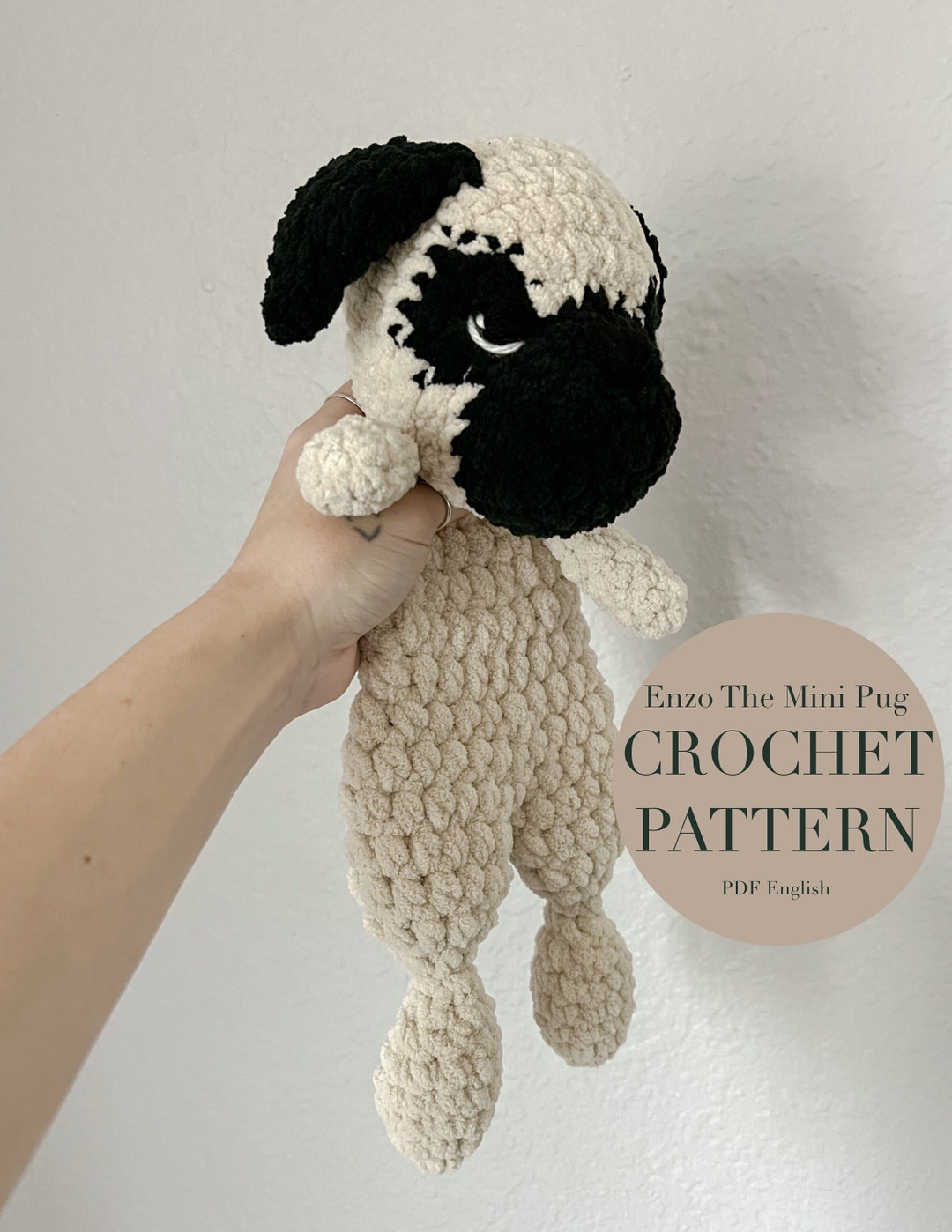 Enzo the Mini Pug Pattern, Crochet Mini Pug Pattern Only - Etsy