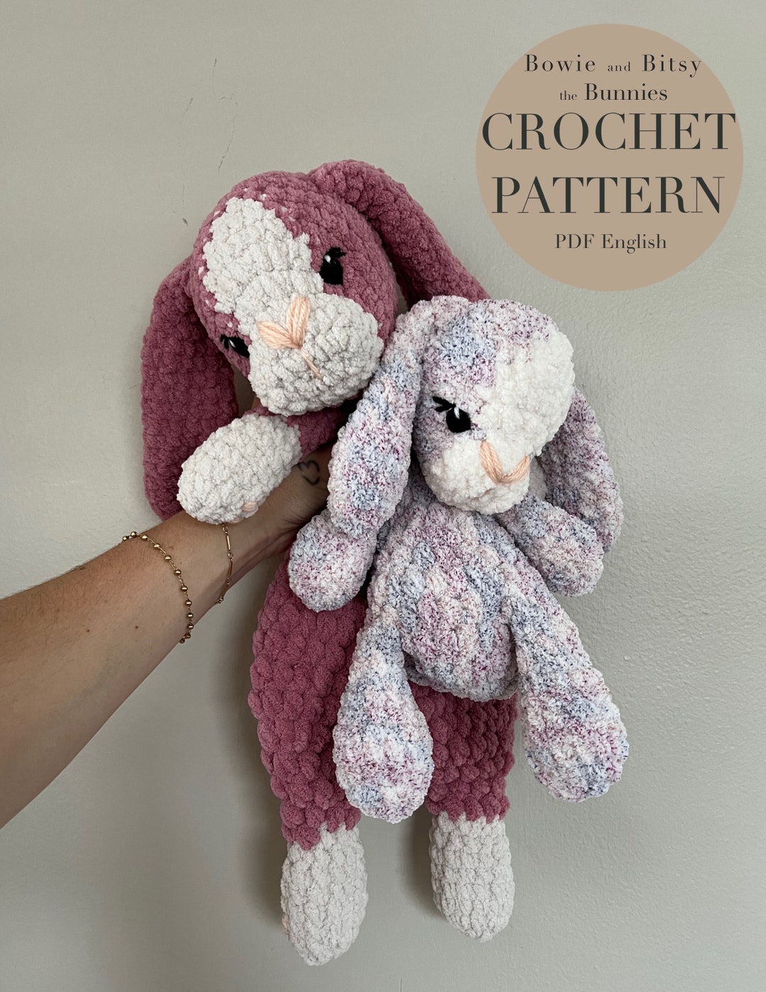 Bowie and Bitsy the Bunnies Pattern, Crochet Bunny Patterns Only - Etsy
