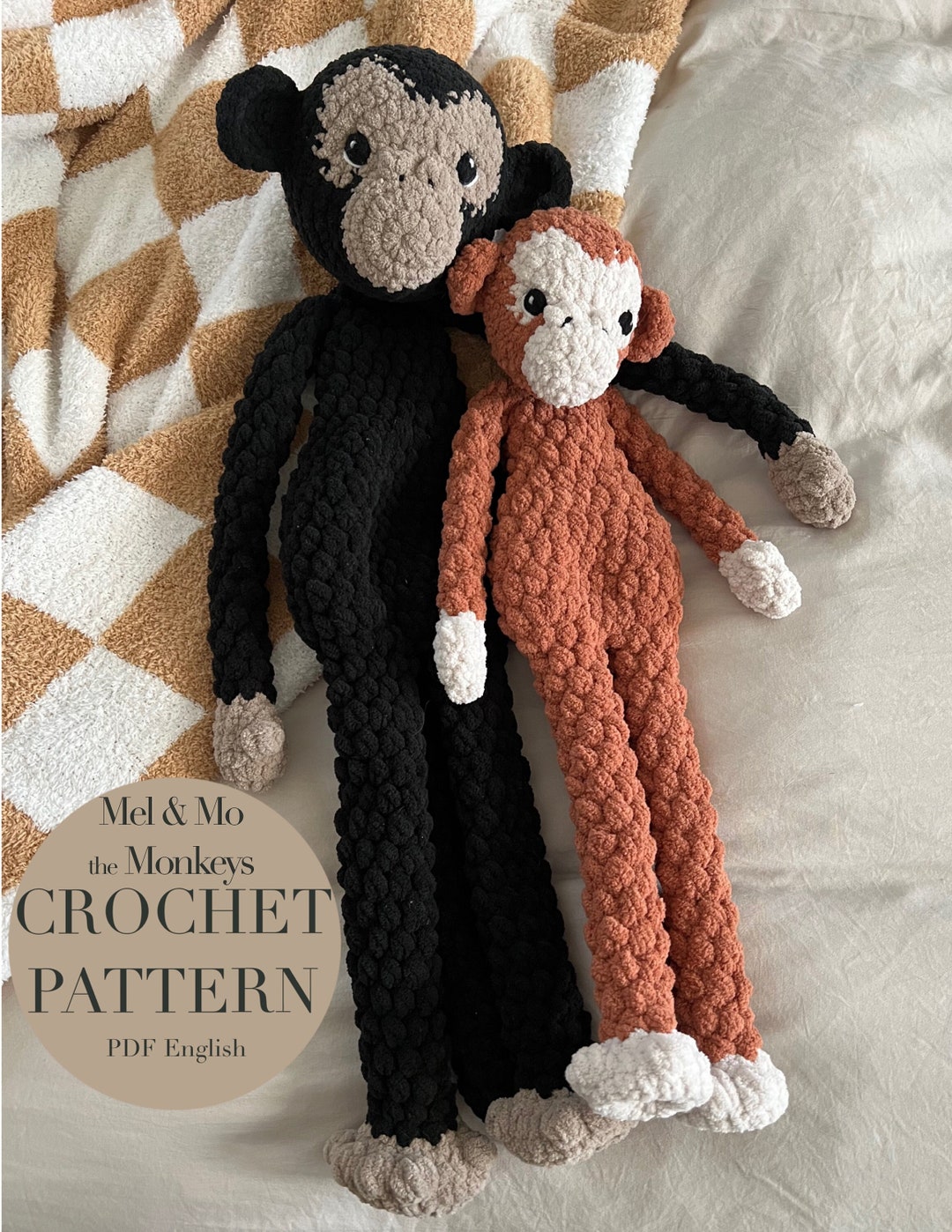 Mel and Mo the Monkeys Pattern, Crochet Monkey Patterns Only - Etsy