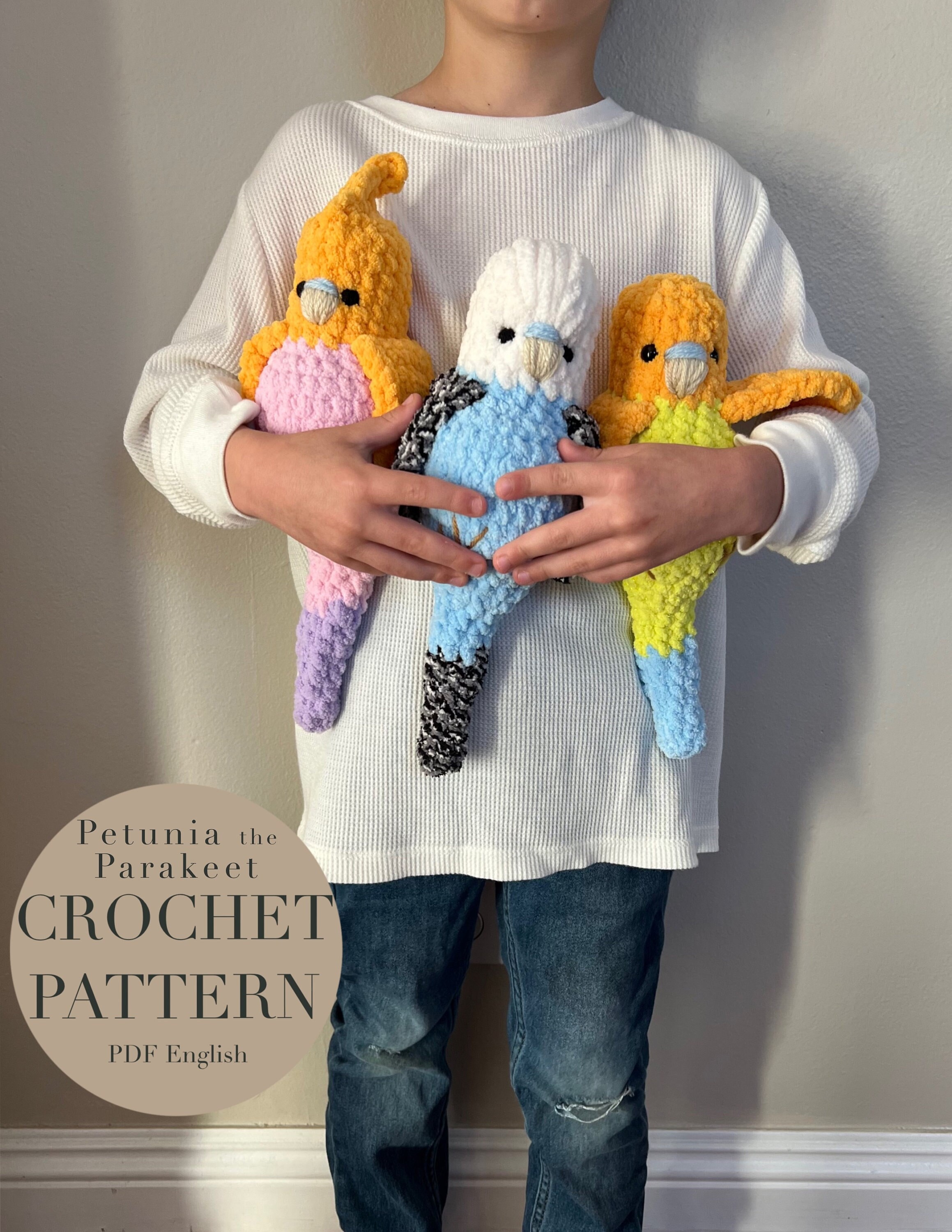 Petunia the Parakeet Pattern, Crochet Bird Pattern Only | NO SEW - Etsy UK