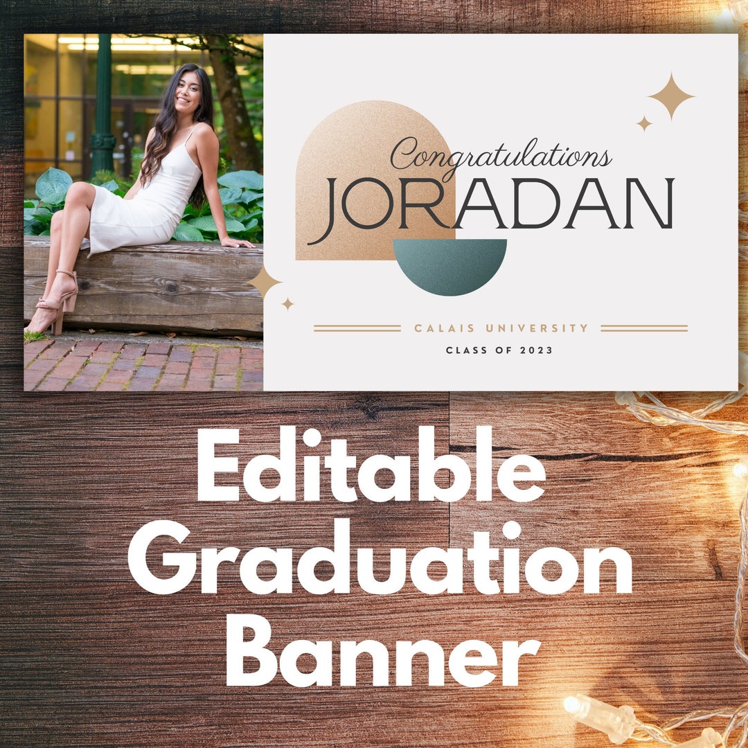 Digital Printable Minimal Graduation Banner, Simple Graduation Banner ...