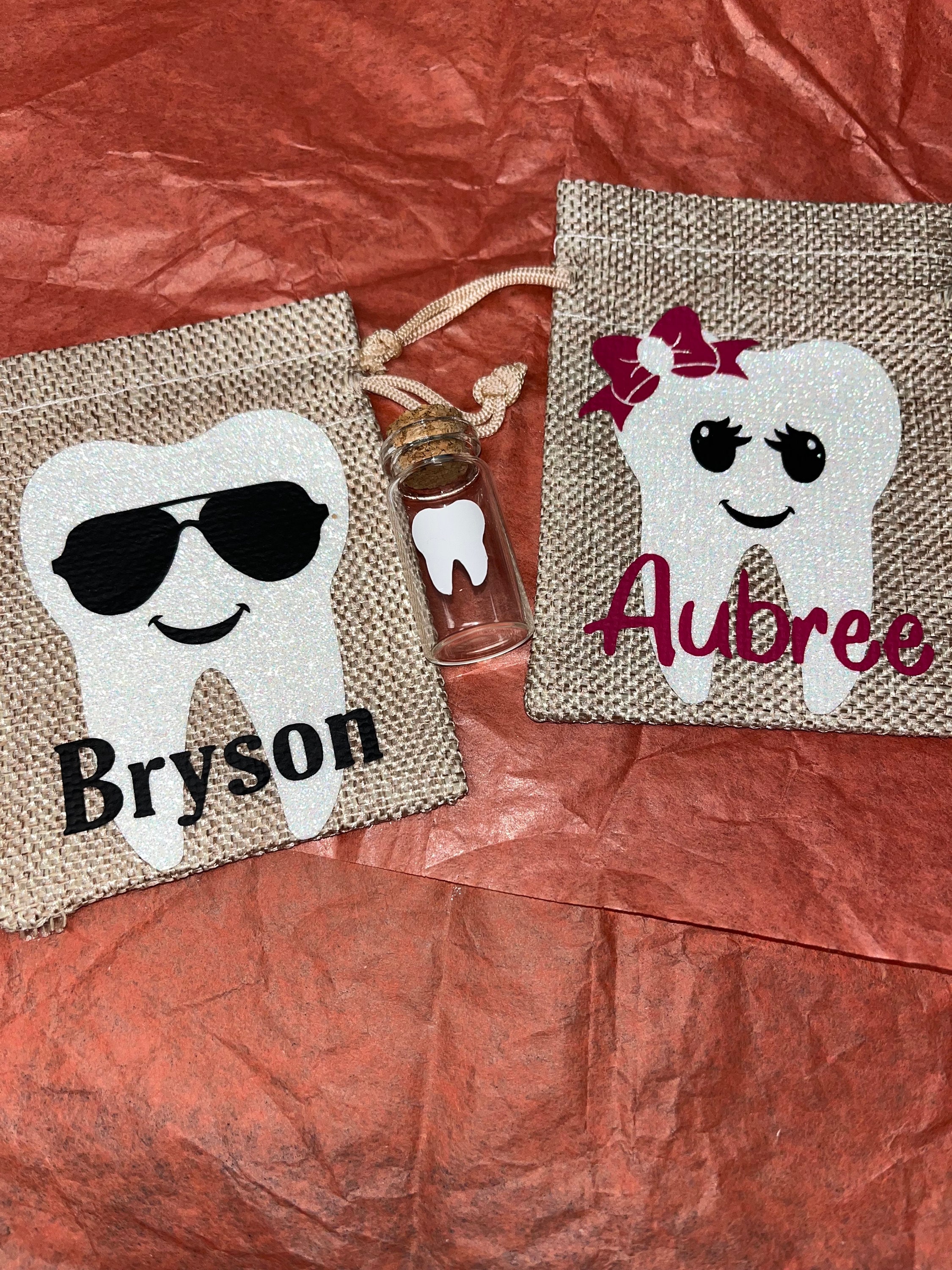 First Tooth, Baby Tooth Fairy Burlap Bags, Custom Gift, Baby Tooth ...