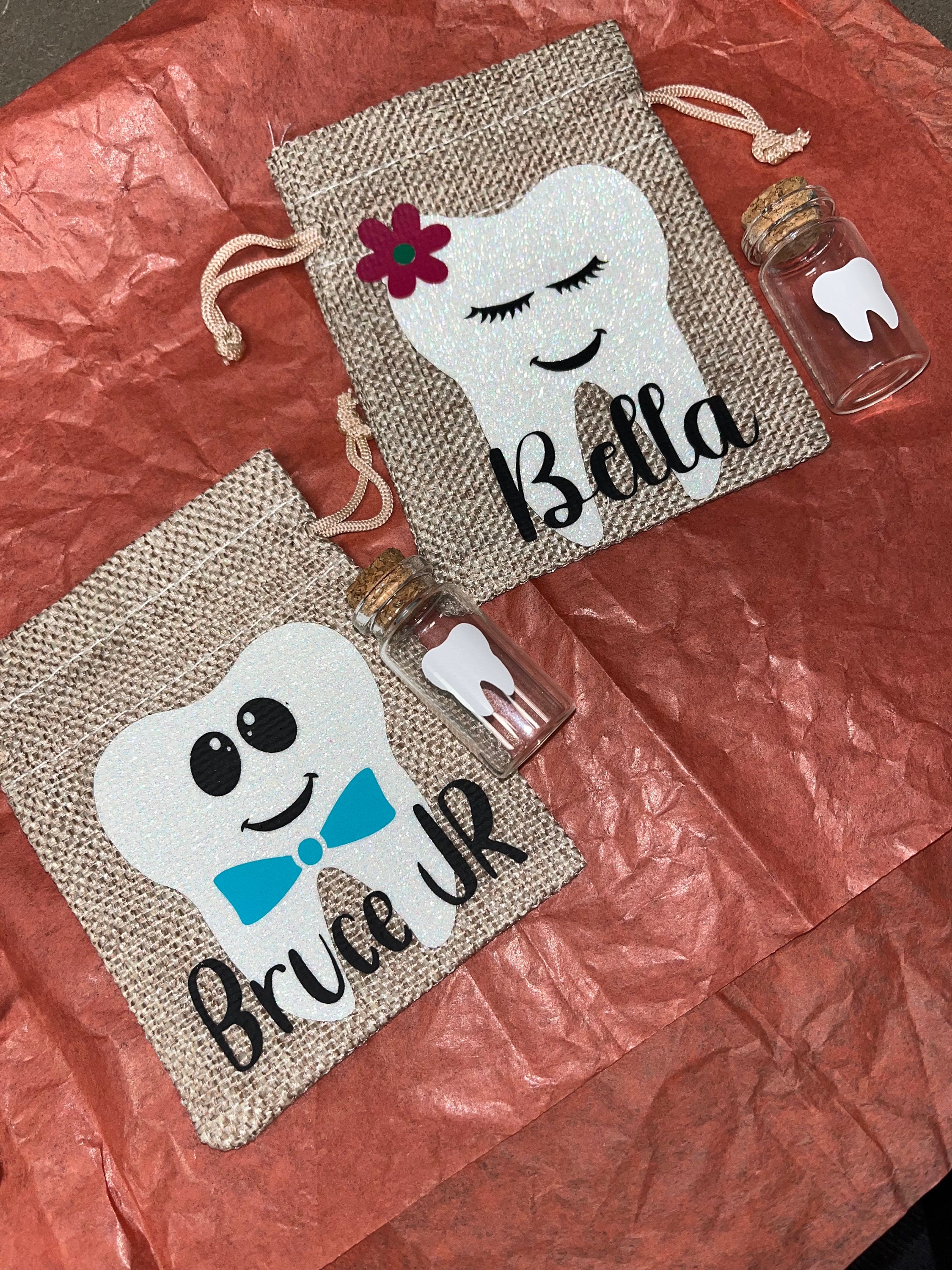 First Tooth, Baby Tooth Fairy Burlap Bags, Custom Gift, Baby Tooth ...