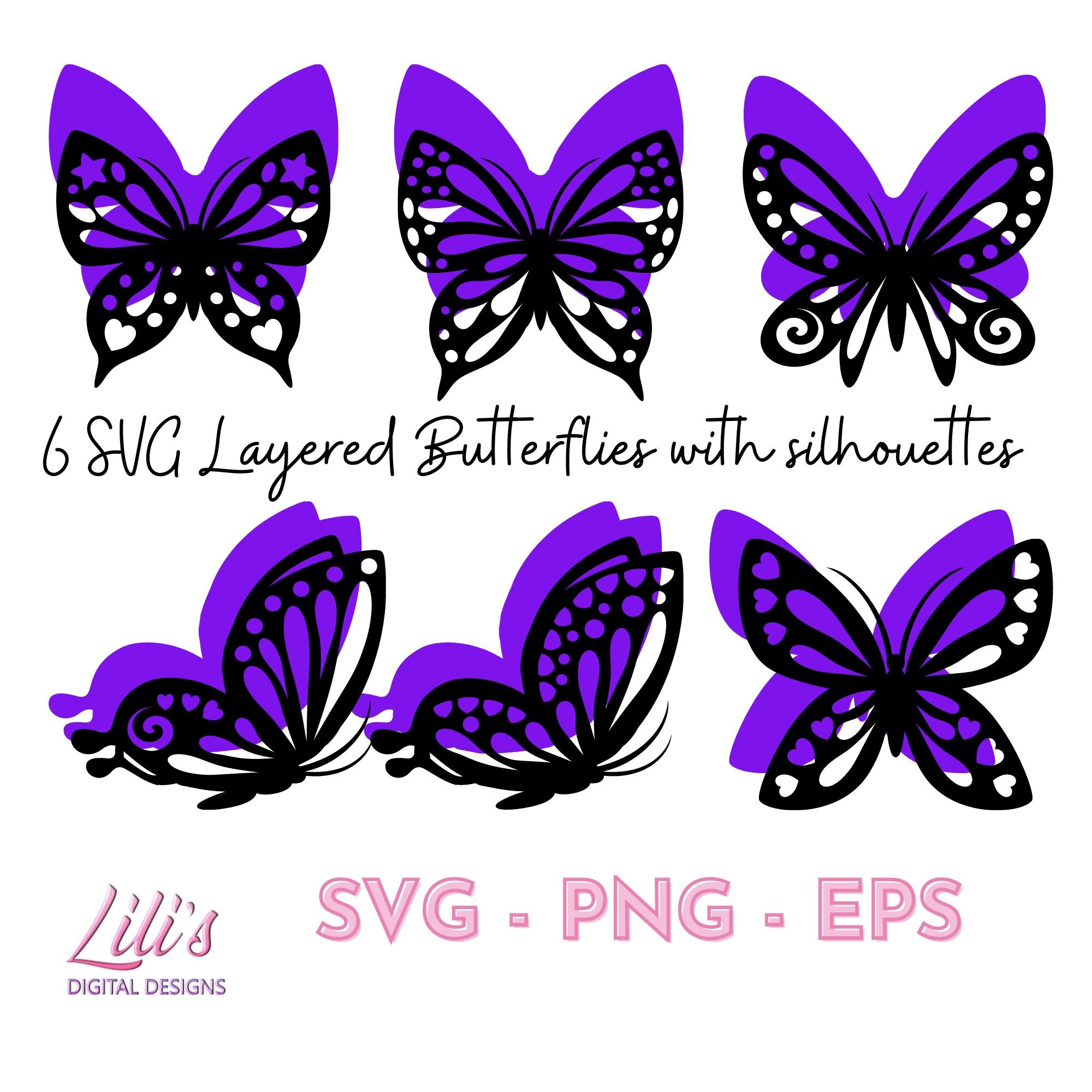 Mariposa SVG, silueta de mariposa, plantilla de mariposa, decoración de ...