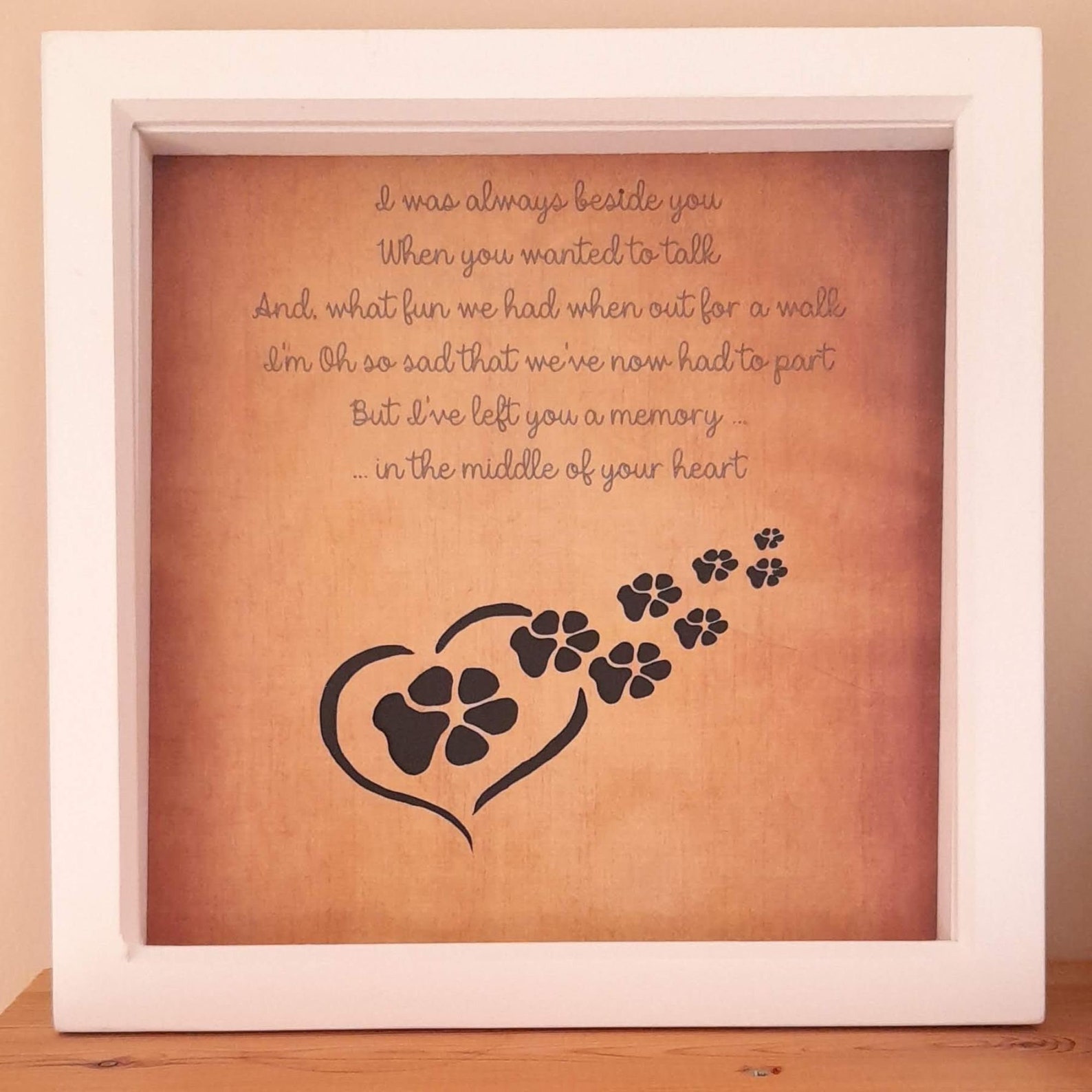 In Loving Memory of Pet Dog, Poem and Paw Prints Across Heart - Etsy