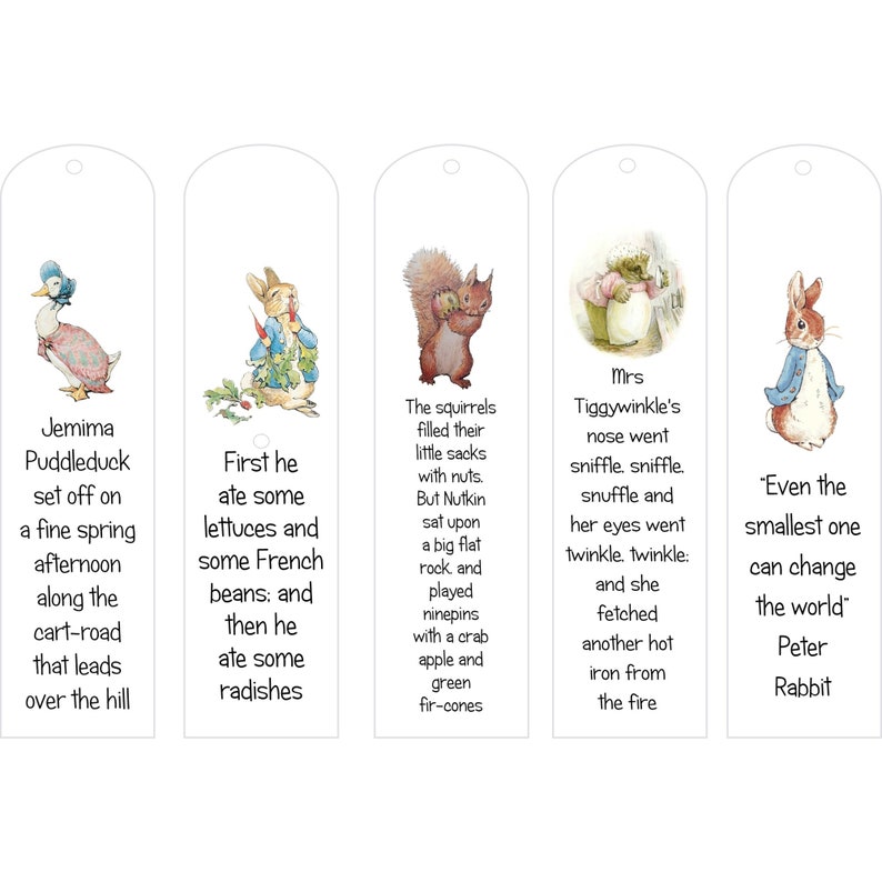 Peter Rabbit Bookmarks, Beatrix Potter Printables (PNG, JPG) - Etsy UK