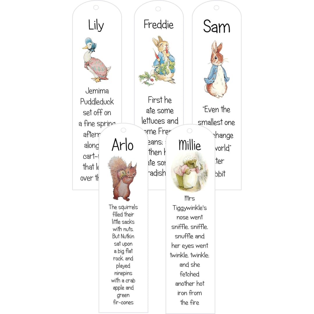 Peter Rabbit Bookmarks, Beatrix Potter Printables (PNG, JPG) - Etsy