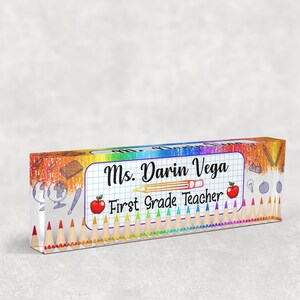 Funny Teacher Desk Sign, Back to School, Personalized Teacher Name Desk ...