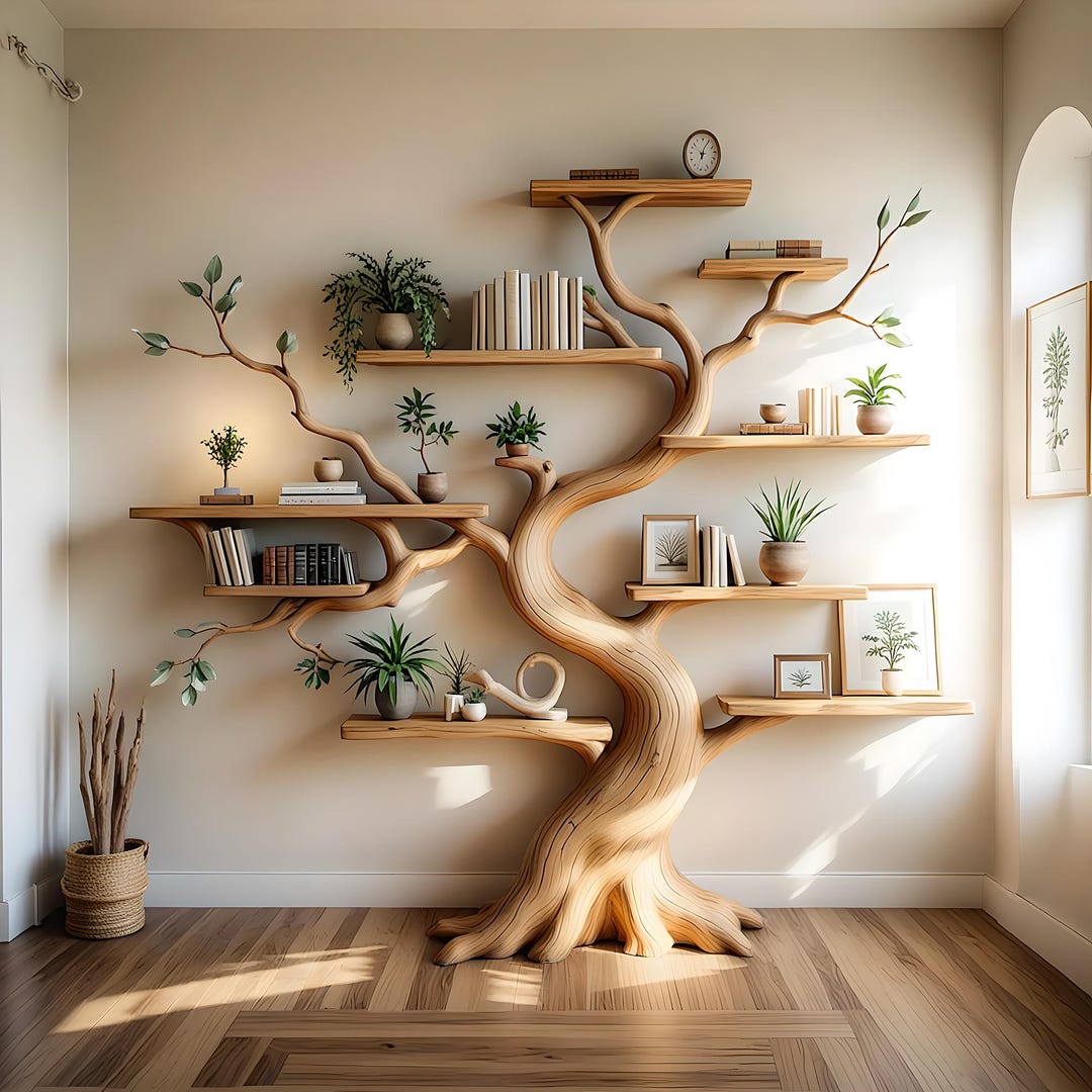 Handcrafted Tree Bookshelf – Where Nature Meets Function . - Etsy