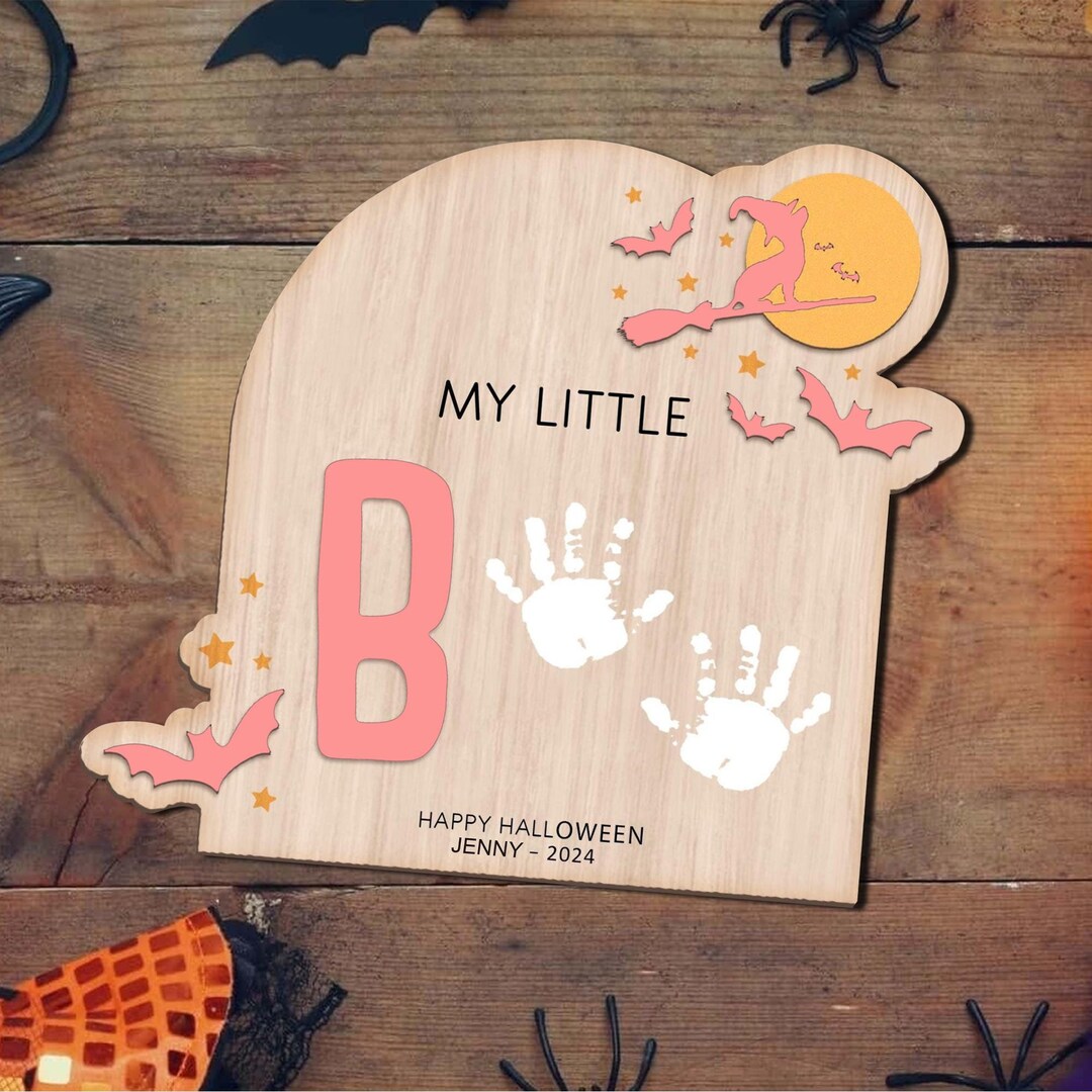 Personalized Halloween Footprint Sign, Baby's First Halloween ...