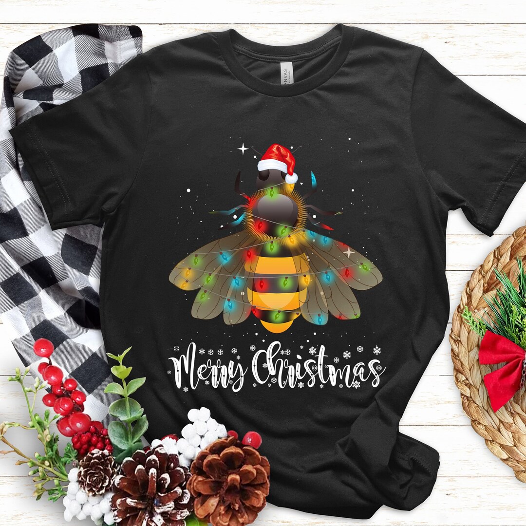 Bee Christmas Tree T Shirt , Merry Christmas T-shirt, Christmas Bee ...