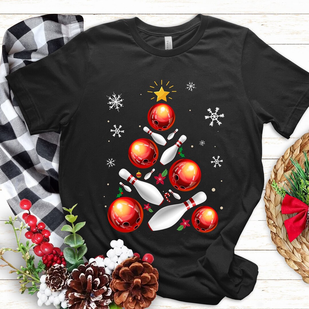 Bowling Christmas Shirt, Bowling Christmas Ornament, Christmas Bowling ...