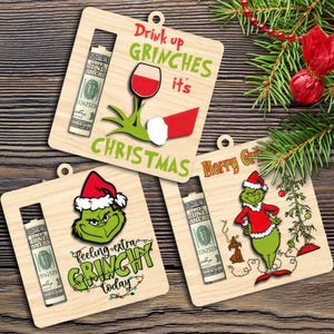 Personalized Grinch Money Holder, Grinchmas Money Holder, Tree Xmas ...