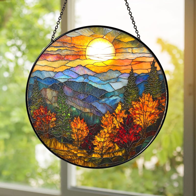 Stained Glass Sunset - Etsy