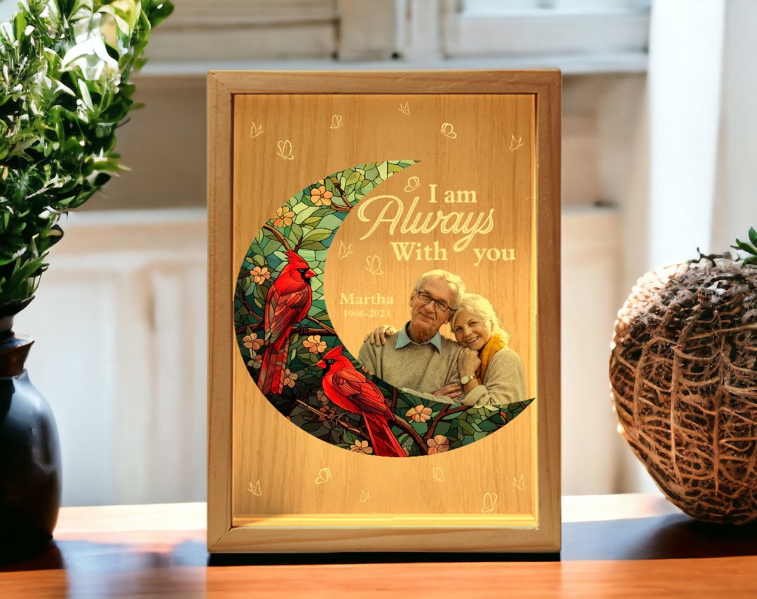 Custom Memorial Photo Light Box, I'm Always With You for Loss of Loved ...