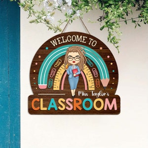 Classroom Decor, Teacher Door Hanger, Custom 3dteacher Name Wooden Sign ...