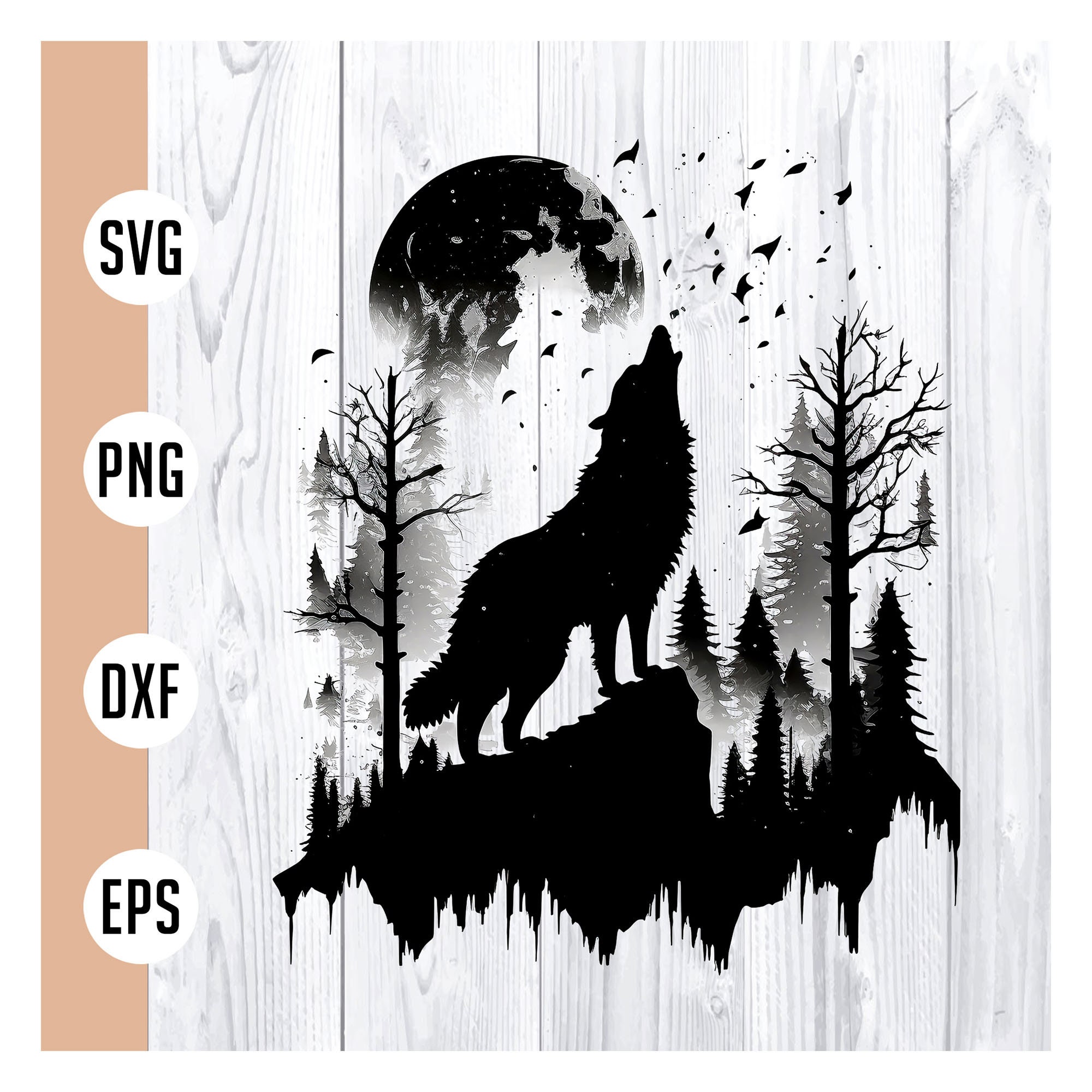 Howling Wolf SVG File Mountain Wolf Pack Cliparts and Cricut - Etsy UK