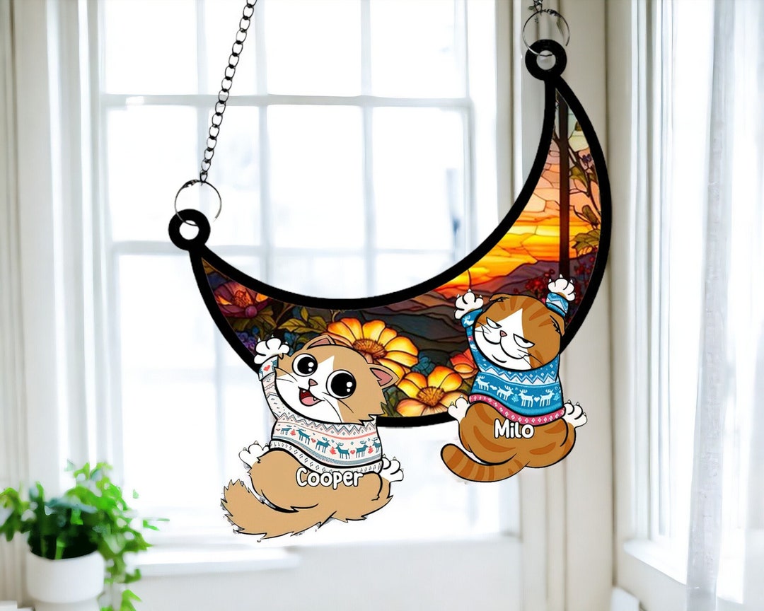 Personalized Cats Suncatcher, Mother's Day Gift, Customized Gifts for ...