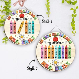 Personalized Pencil Rainbow Wooden Sign, Teacher Appreciation Gift ...