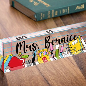 Teacher Desk Plaque, Custom Teacher Name Acrylic Sign, Back to School ...