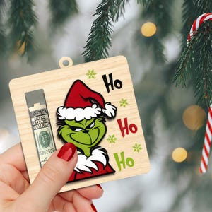 Personalized Grinch Money Holder, Grinchmas Money Holder, Tree Xmas ...