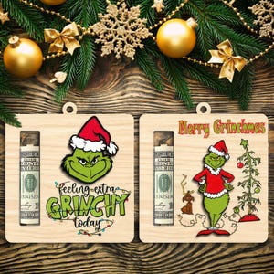 Personalized Grinch Money Holder, Grinchmas Money Holder, Tree Xmas ...
