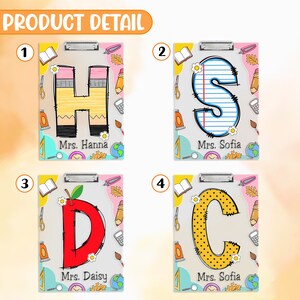 Teacher Gift, Alphabet Teacher Name Clipboard, Custom Teacher Clipboard ...