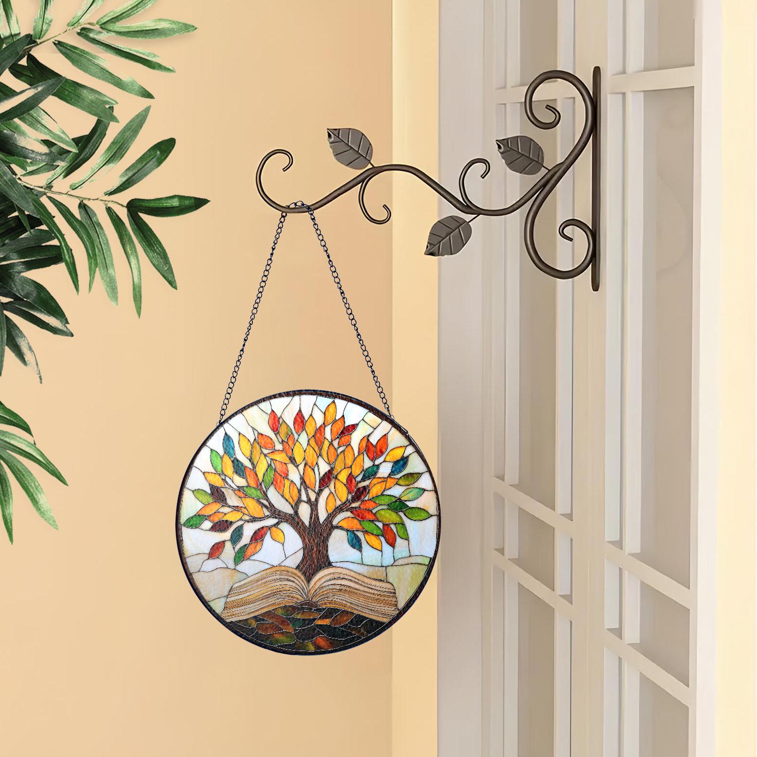 Tree of Life Stained Glass Suncatcher: Book & Tree Window Art - Etsy