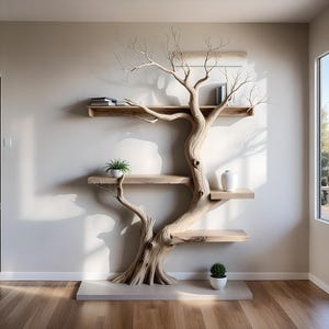 Floating Tree Branch Bookshelf – A Minimalist Touch for Your Walls ...