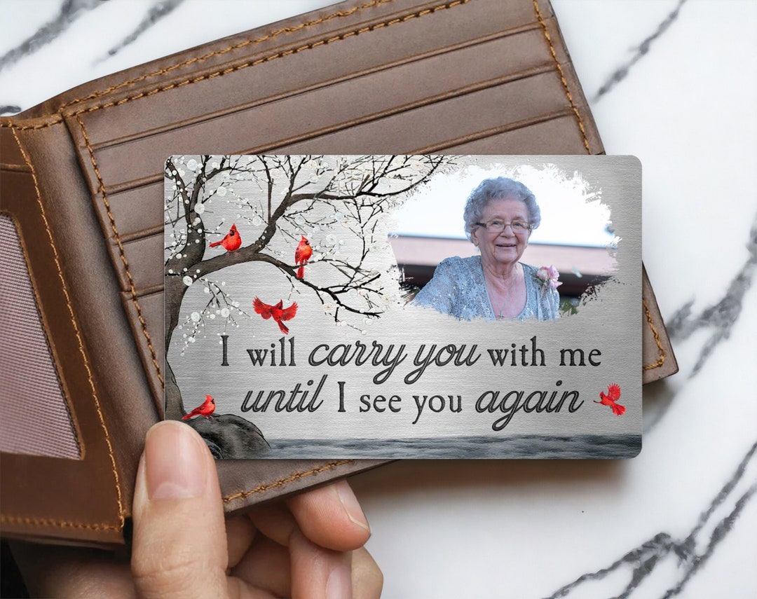 Memorial Photo Wallet Card Gift for Loss of Lover One, Personalized ...