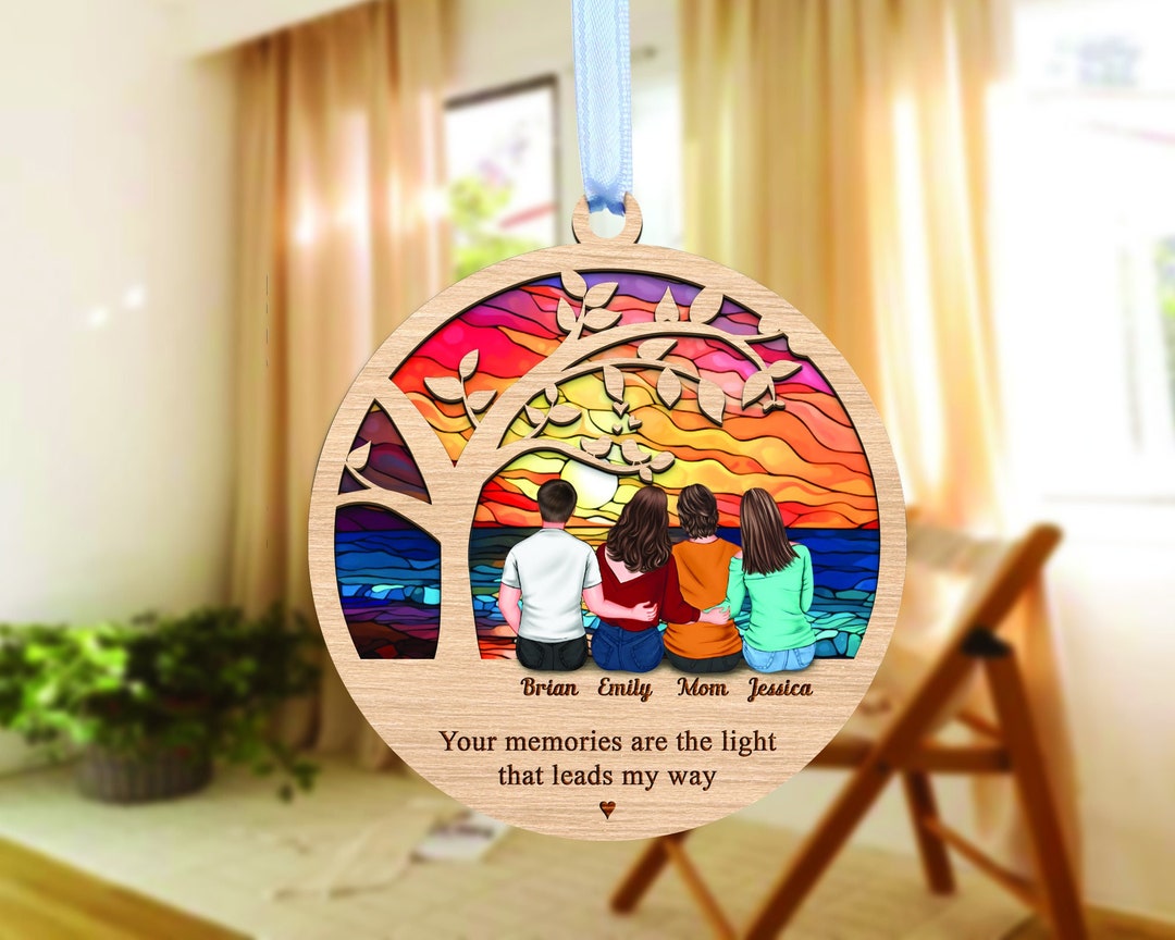 Personalized Dad&children Suncatcher, Father's Day Gift, Sympathy Gift ...
