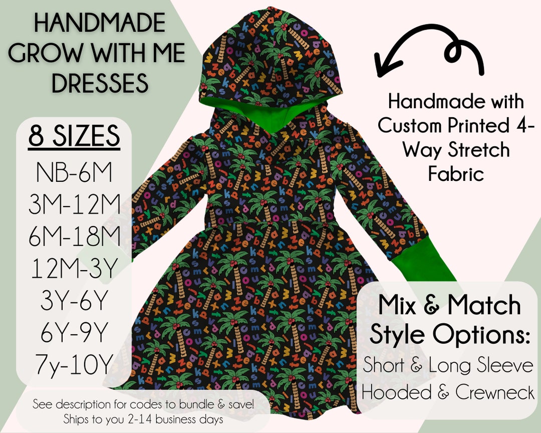 Chicka Chicka Boom Boom Dress Handmade Grow With Me Dress, GWM Dress ...