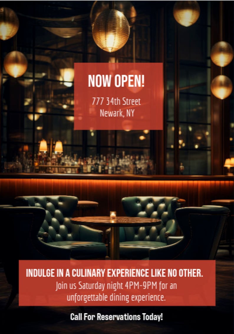 Grand Opening Restaurant Template - 4 Sizes for All Socials - Etsy