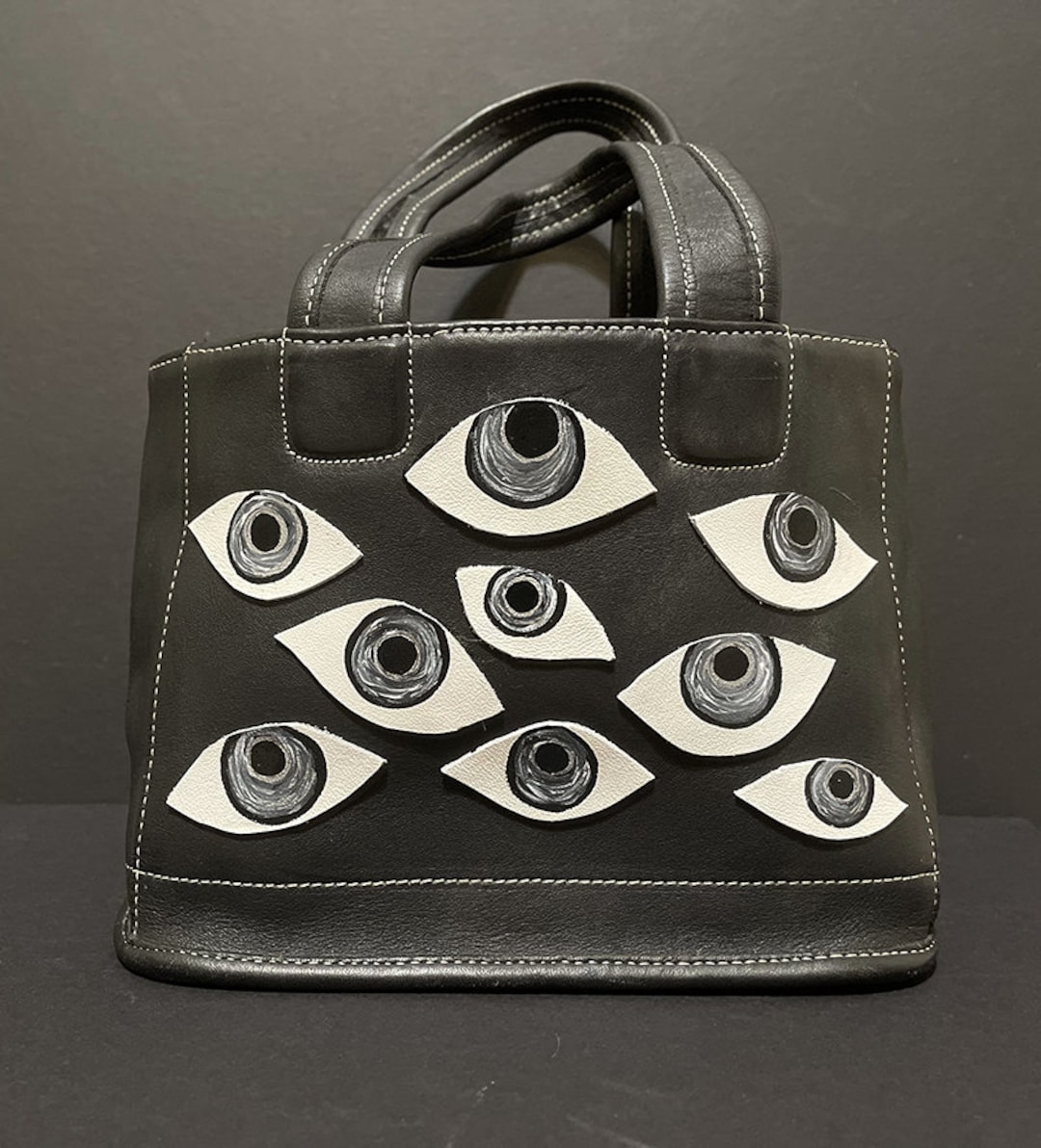 Leather Hand Painted Eye Bag - Etsy