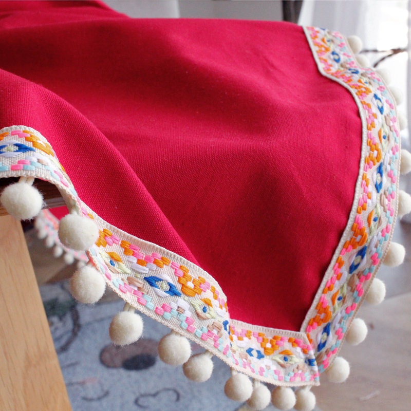 Boho Tablecloth Round Cotton and Linen Tablecloth Bohemian - Etsy