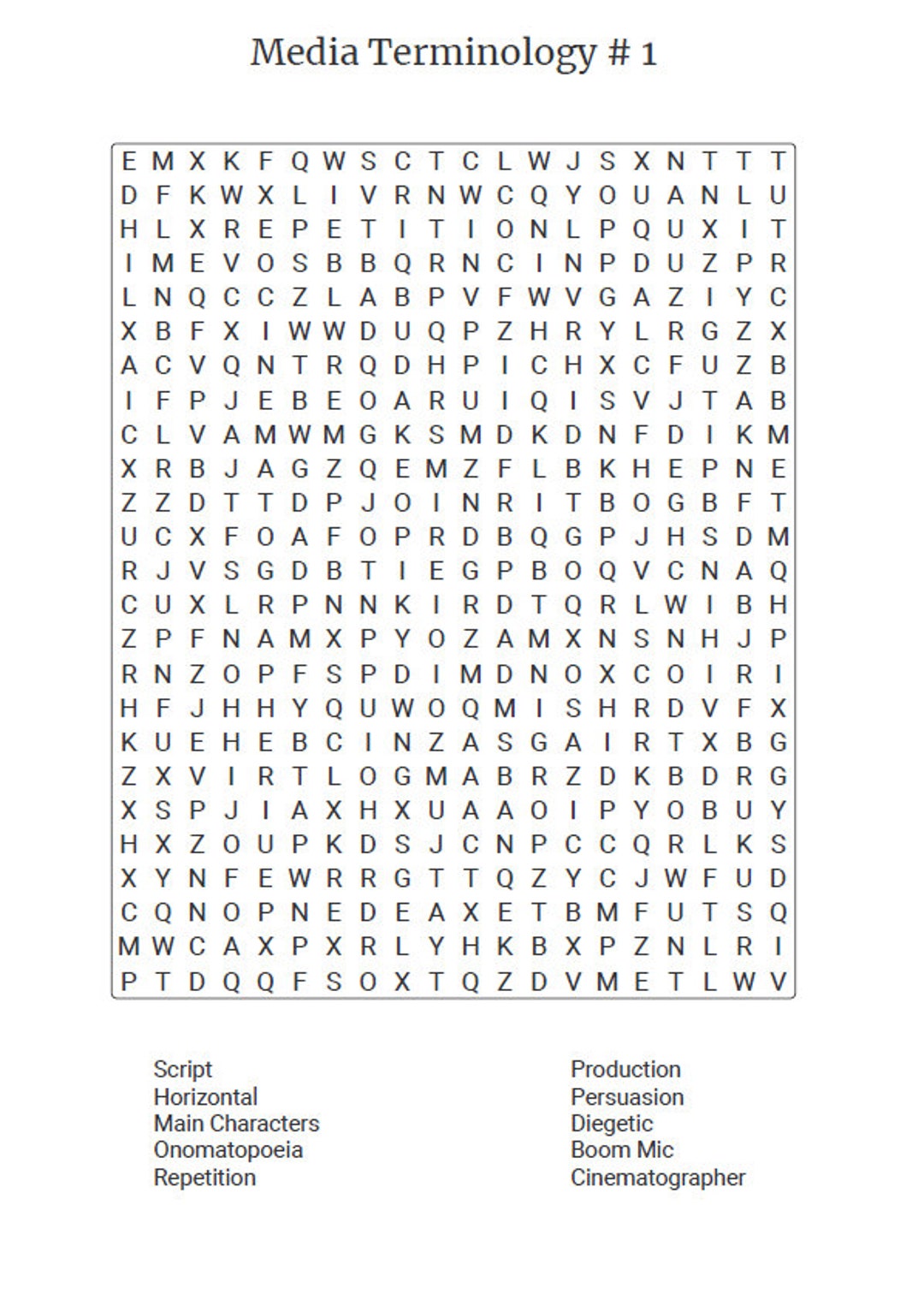 Word Search Pack Media Terminology Mixed digital File - Etsy