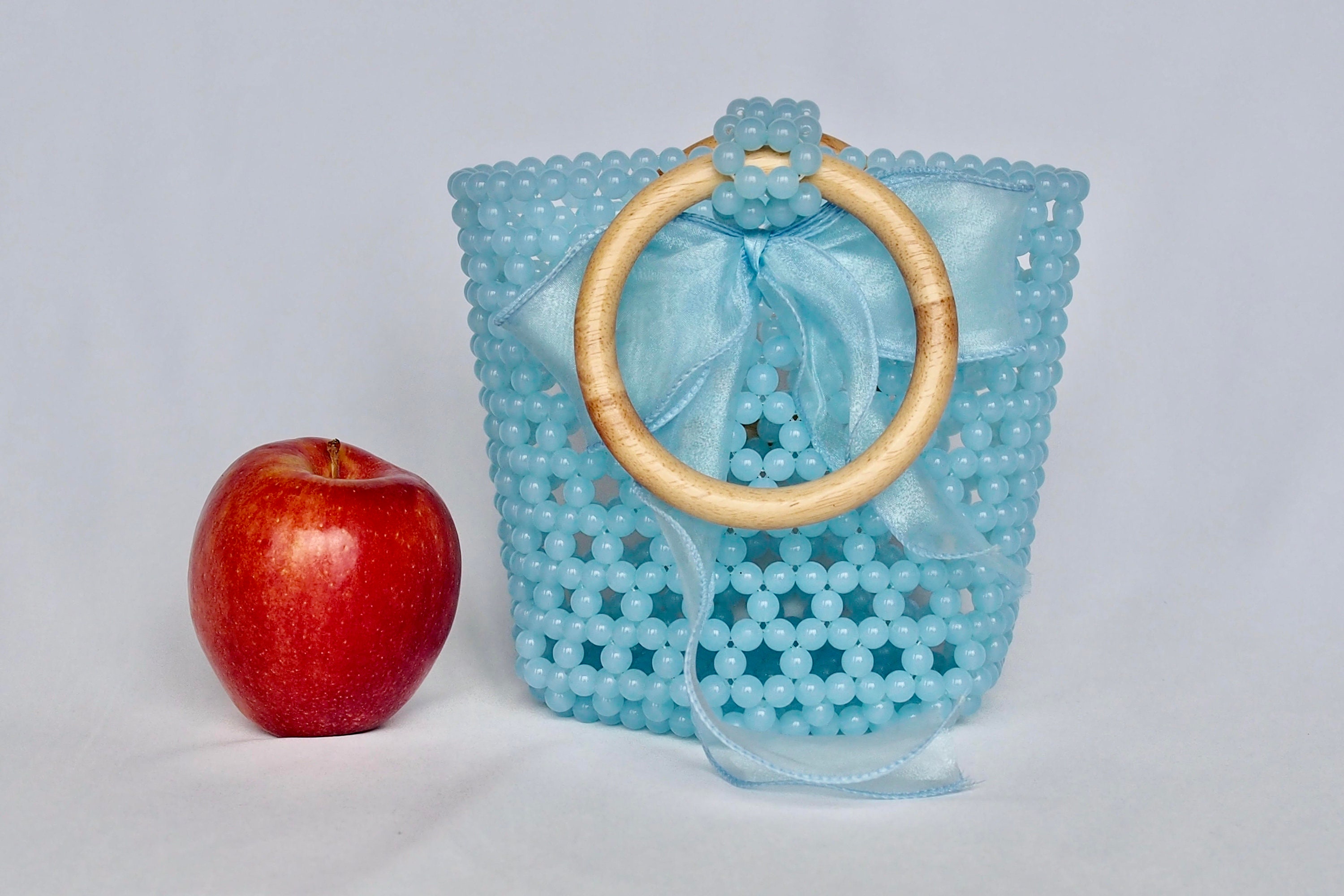 Blue Bead Bag | Women Bead Bag | Embroidered Handbag | Makeup Bag ...