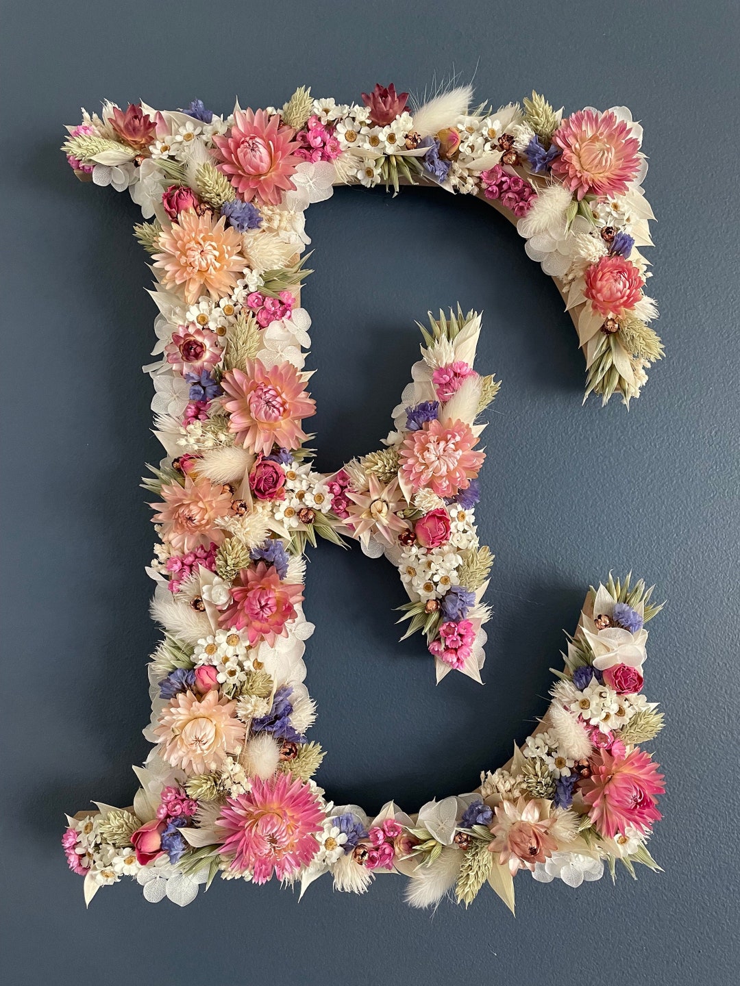Large Dried Floral Letter Bespoke | Nursery Decoration | Home ...