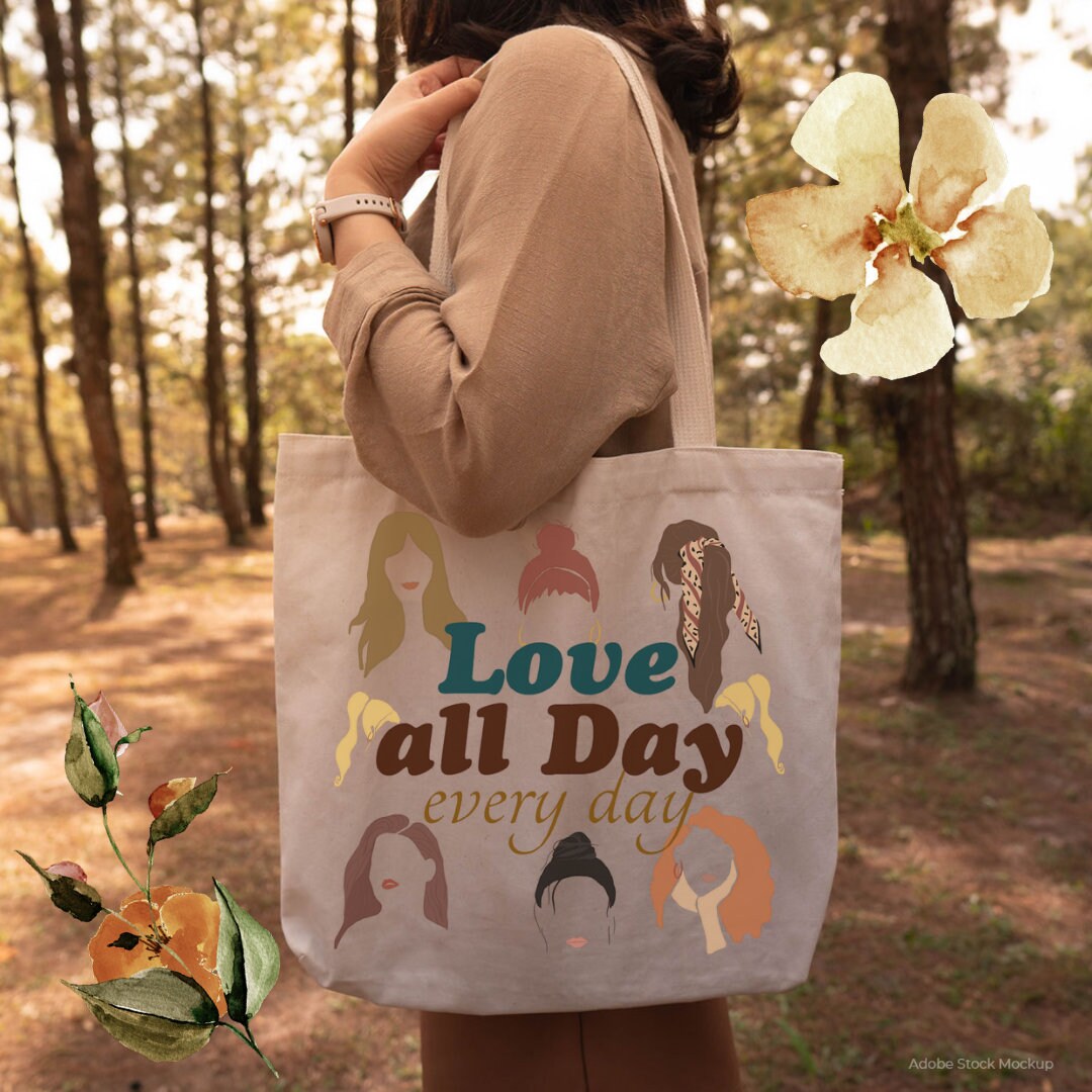 Love All Day Tote Bag International Womens Day Tote Bag Women Day ...