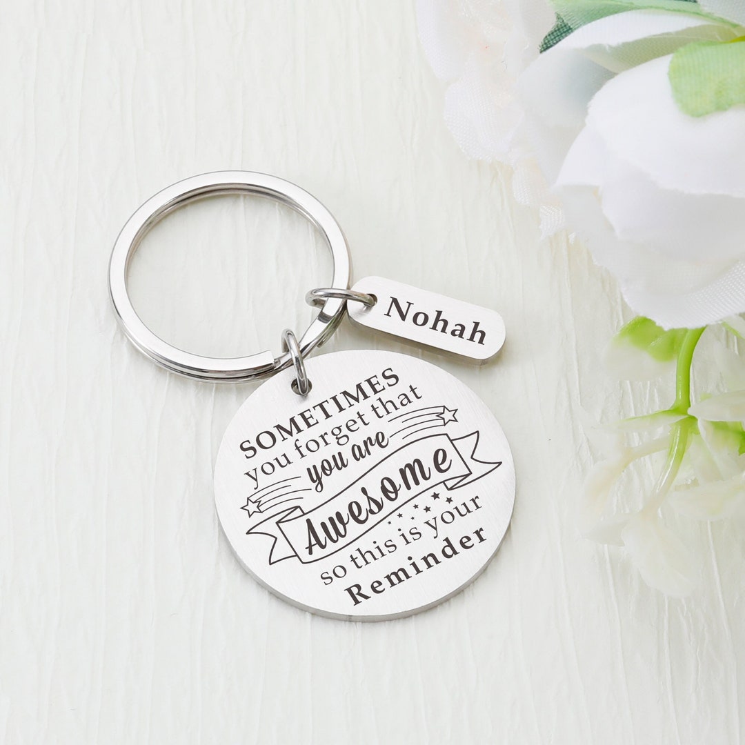 Custom Reminder Keychain Engraved Inspirational Key Ring - Etsy