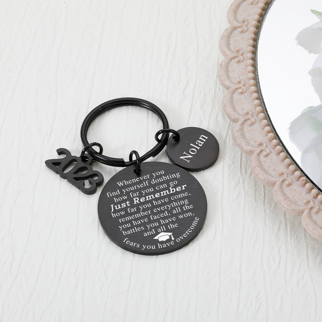 Personalized Graduation Keychain Engraved With Inspirational - Etsy