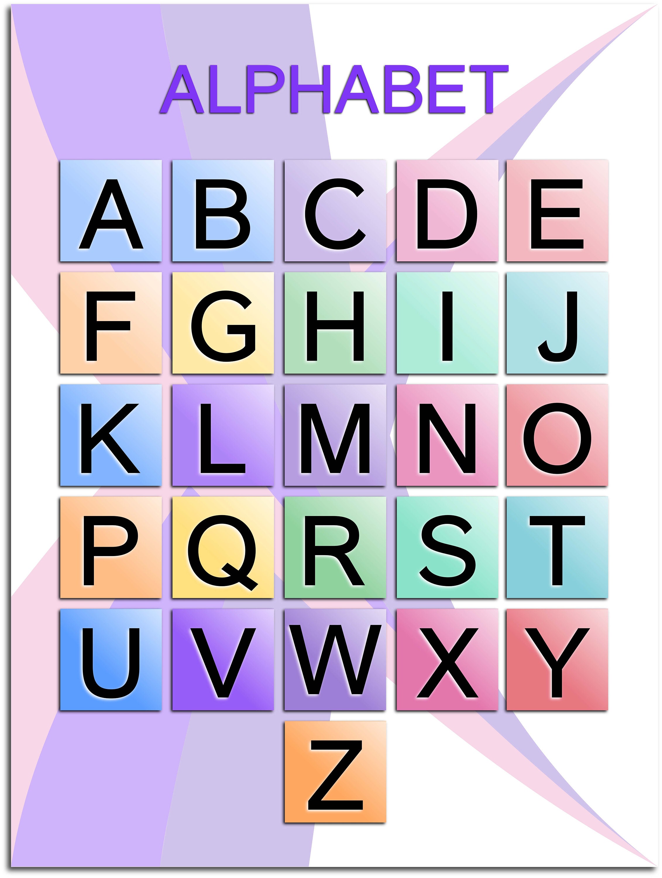 Alphabet Standard Poster ABC Standard Poster Alphabet - Etsy