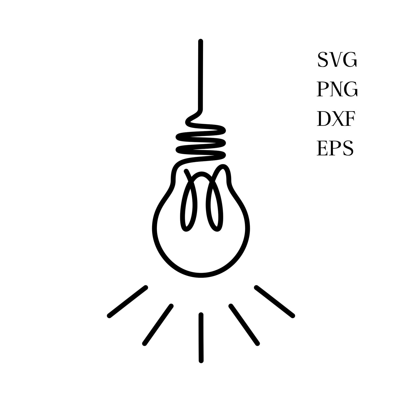 Light Bulb Svg Vector Design, Light Bulb Instant Downloads, Light Bulb ...
